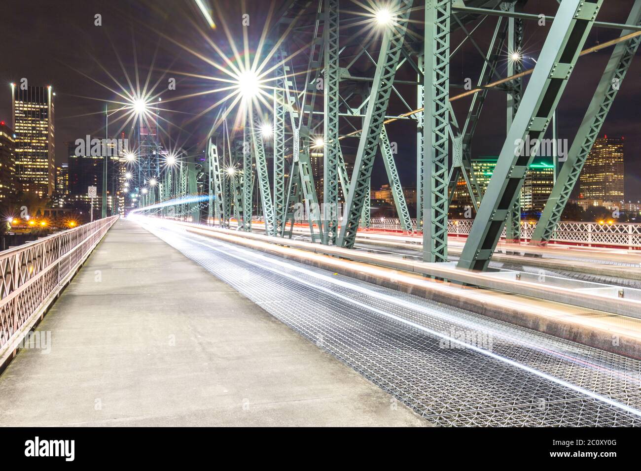 Footpath bridge at night hi-res stock photography and images - Alamy
