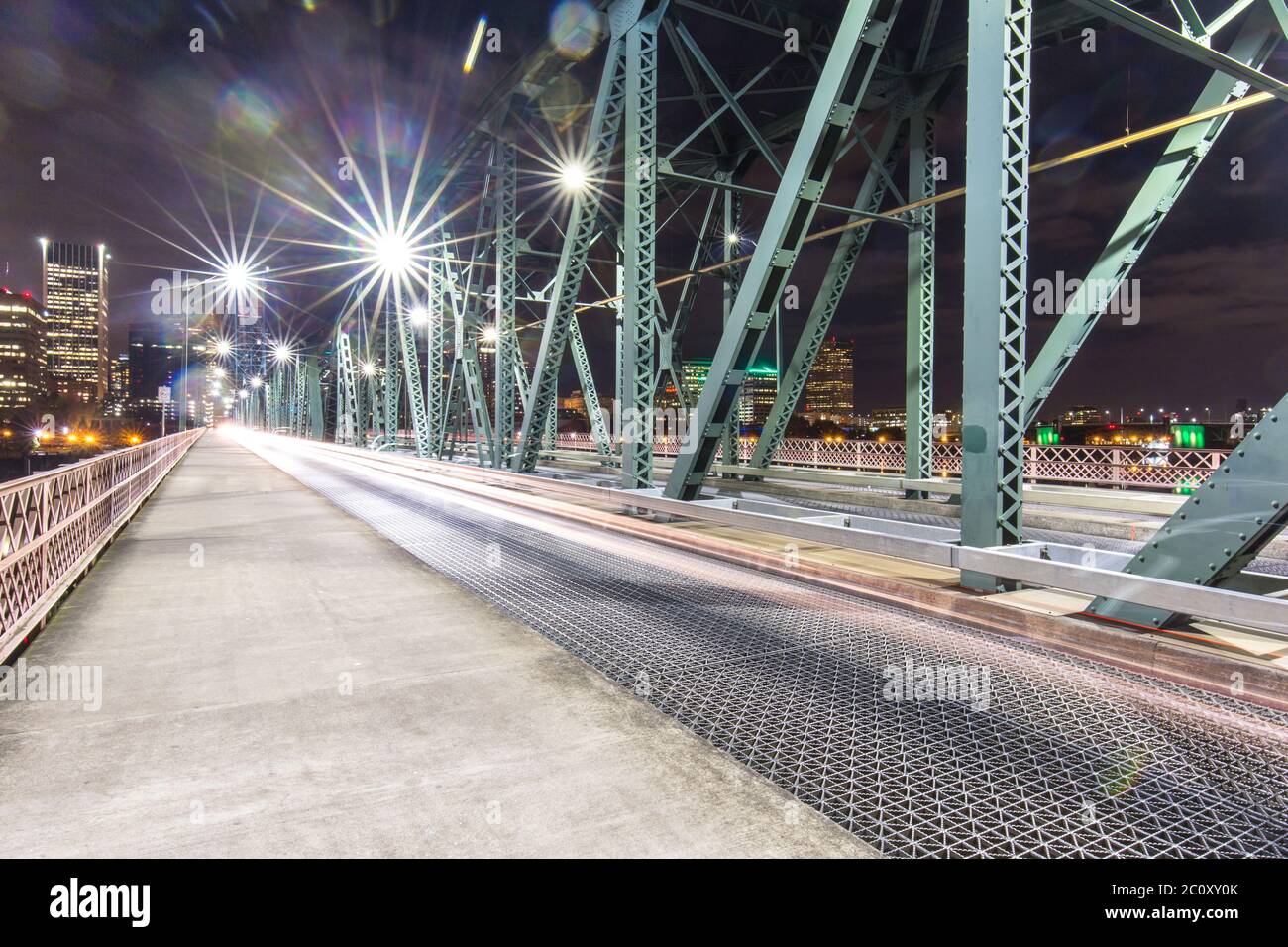 Footpath bridge at night hi-res stock photography and images - Alamy