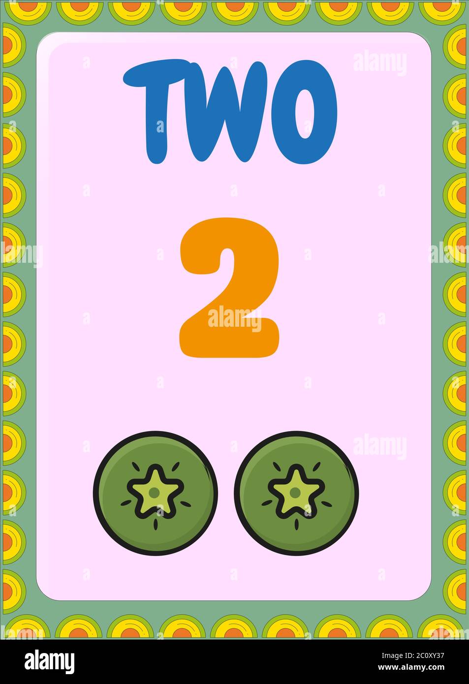 Preschool and toddler math with slice of kiwi fruit design Stock Vector ...