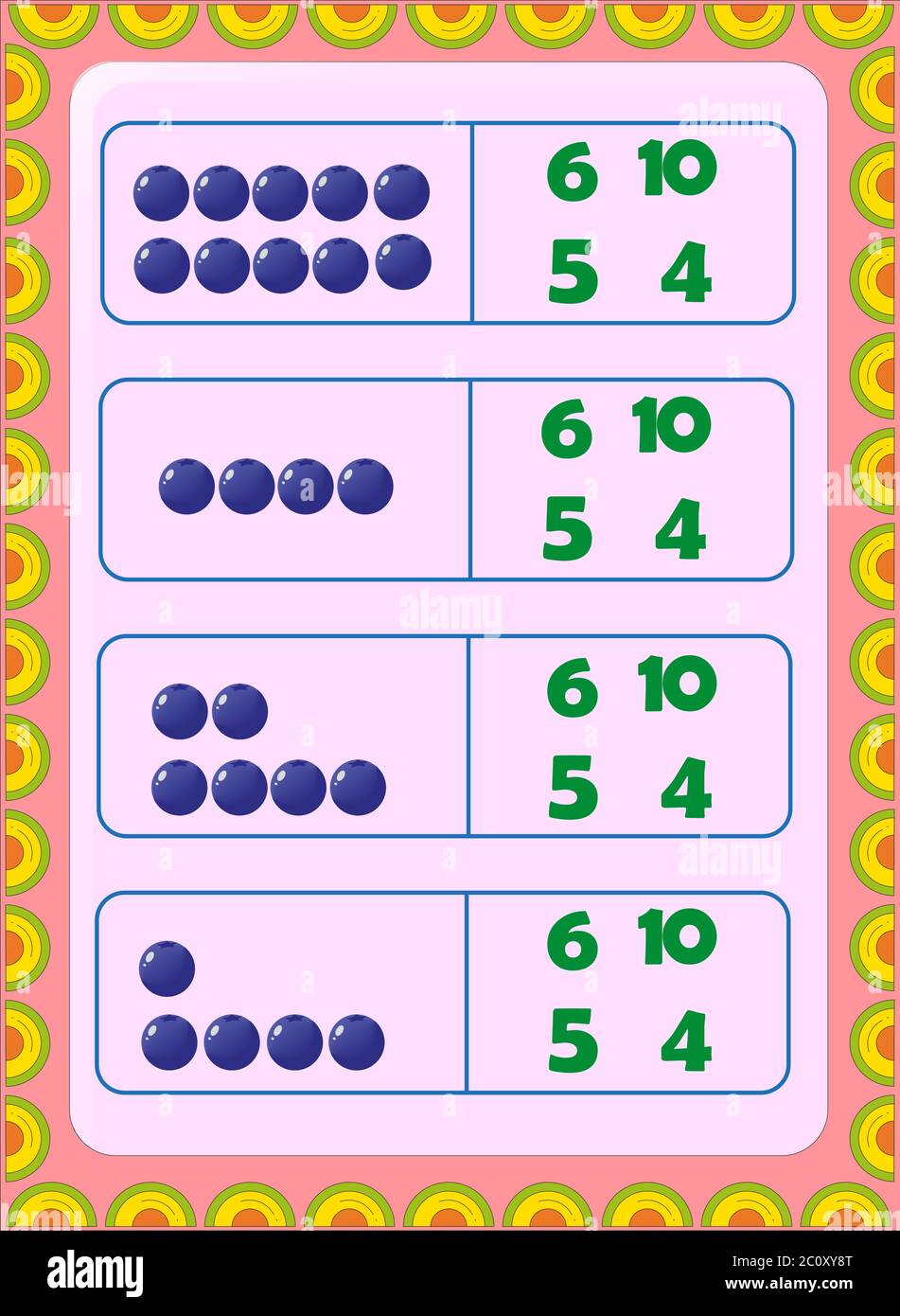 Preschool and toddler math with blueberry fruit design Stock Vector ...