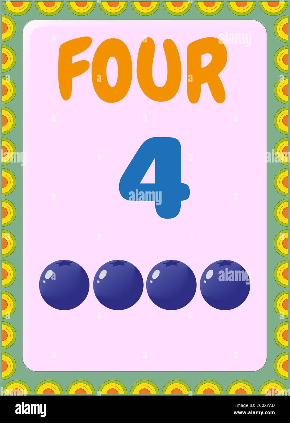 Preschool and toddler math with blueberry fruit design Stock Vector ...