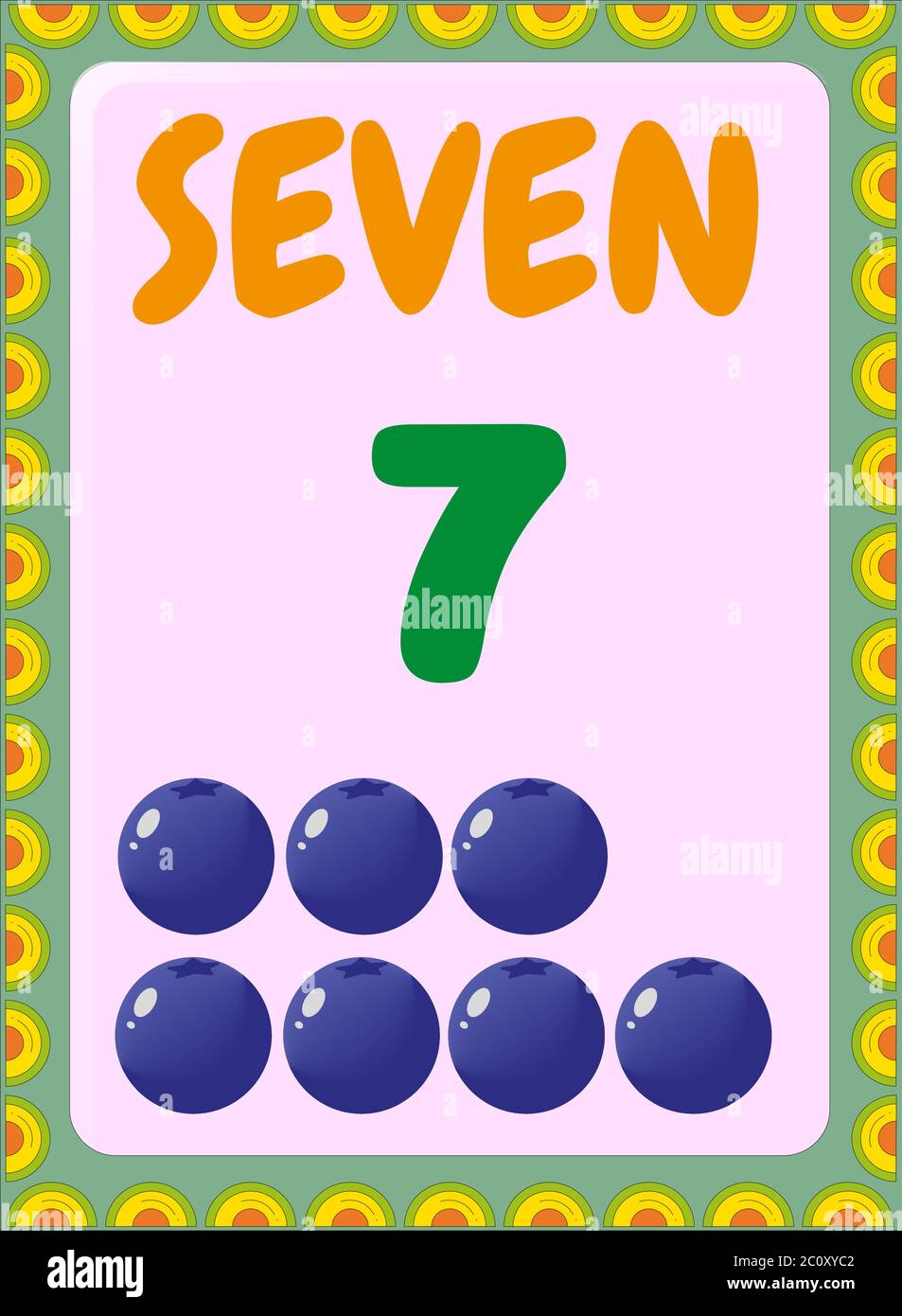 Preschool and toddler math with blueberry fruit design Stock Vector ...