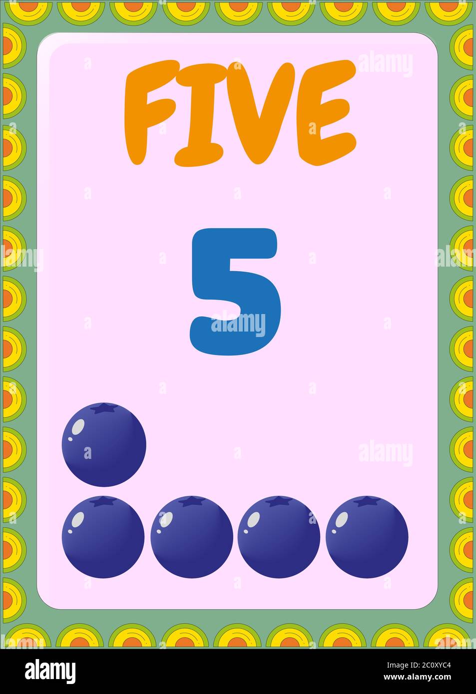 Preschool and toddler math with blueberry fruit design Stock Vector ...