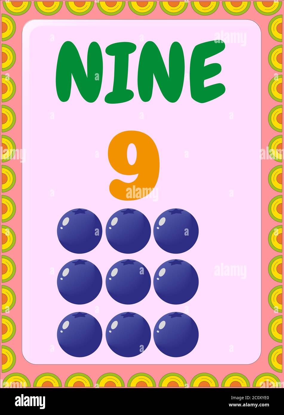 Preschool and toddler math with blueberry fruit design Stock Vector ...