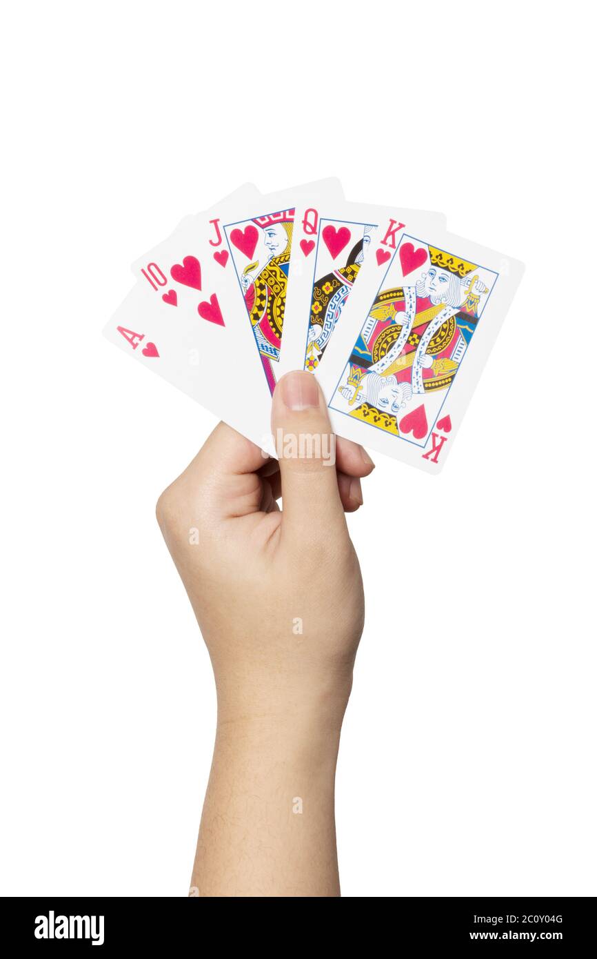 Hand Holding Royal Flush High Resolution Stock Photography and Images ...