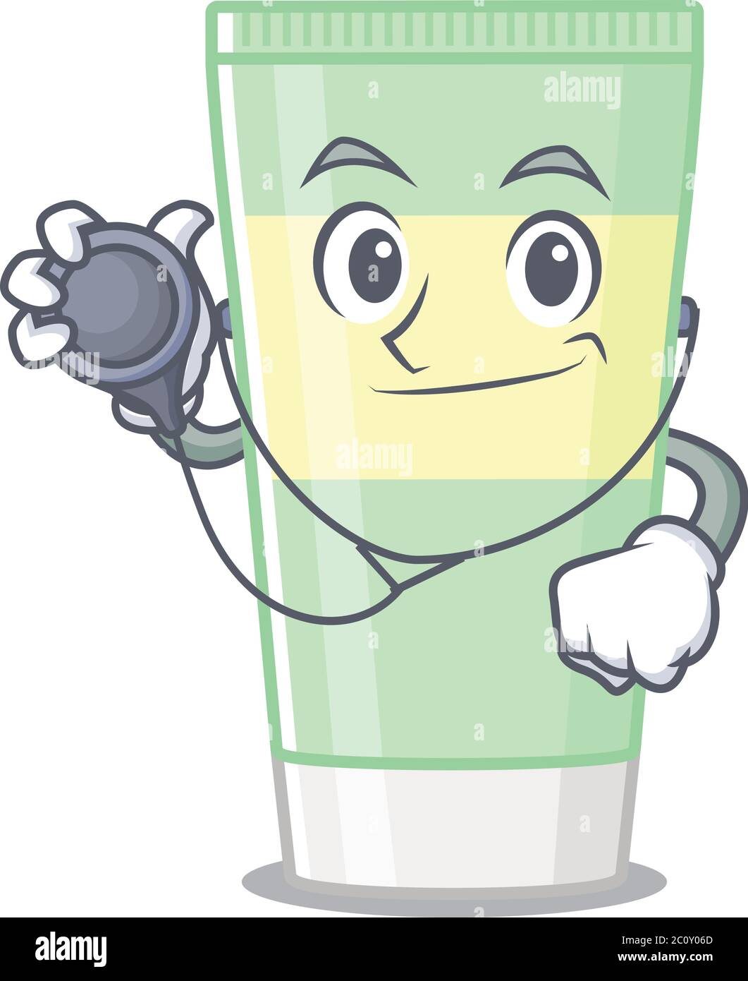 Smiley doctor cartoon character of cleansing foam with tools Stock ...