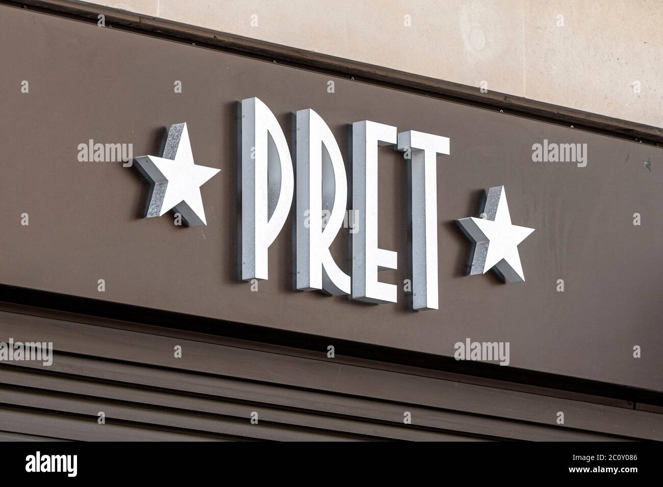 Pret a Manger logo seen on one of their branches Stock Photo - Alamy