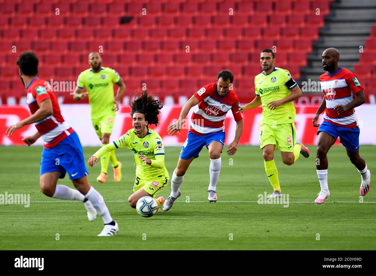 Getafe CF player Marc Cucurella and Granada CF player Victor Diaz are ...