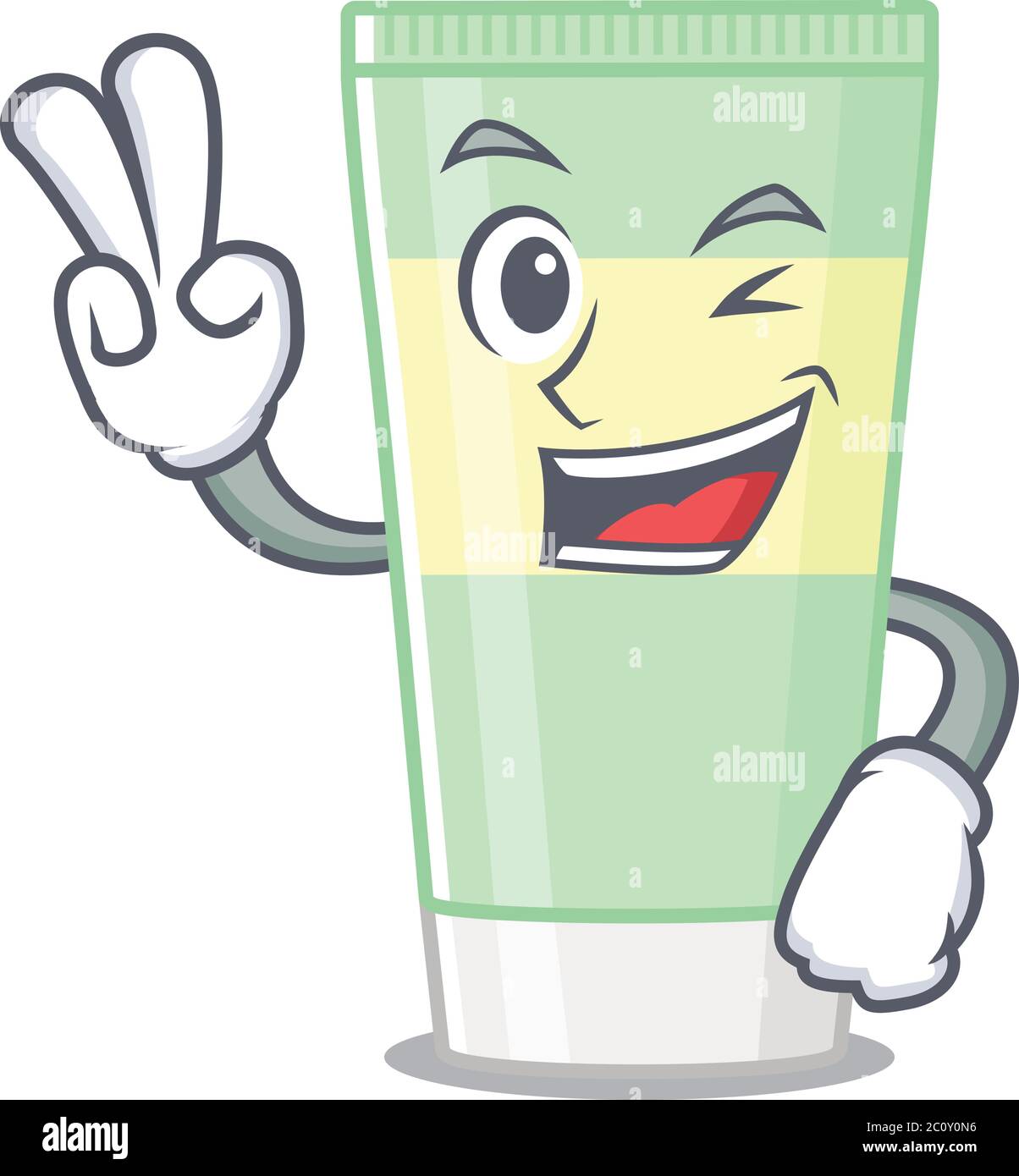 Happy cleansing foam cartoon design concept show two fingers Stock ...