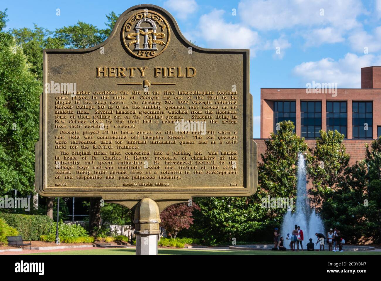 Herty Field on the campus of the University of Georgia in Athens ...