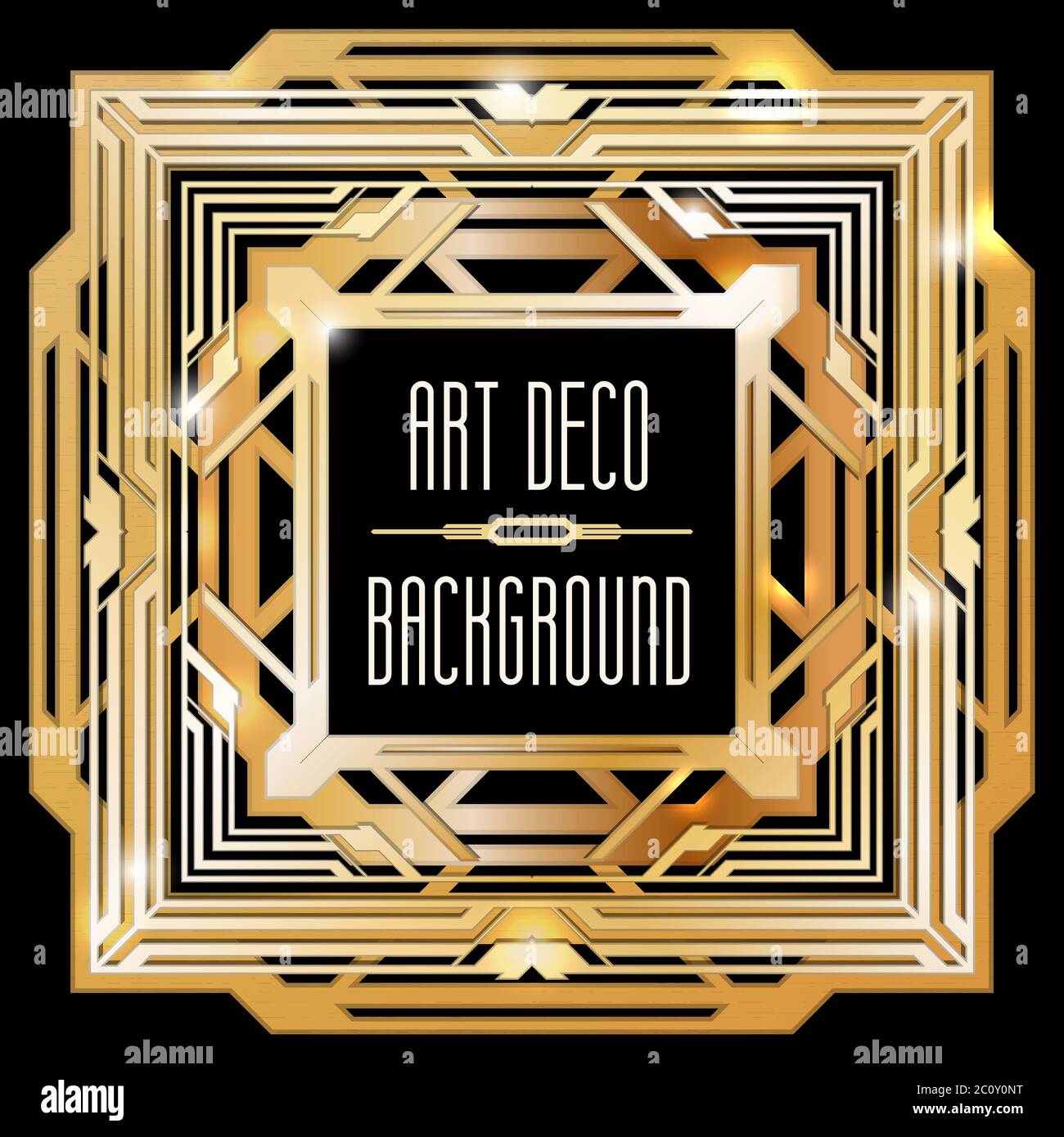 Gold art deco frame hi-res stock photography and images - Alamy