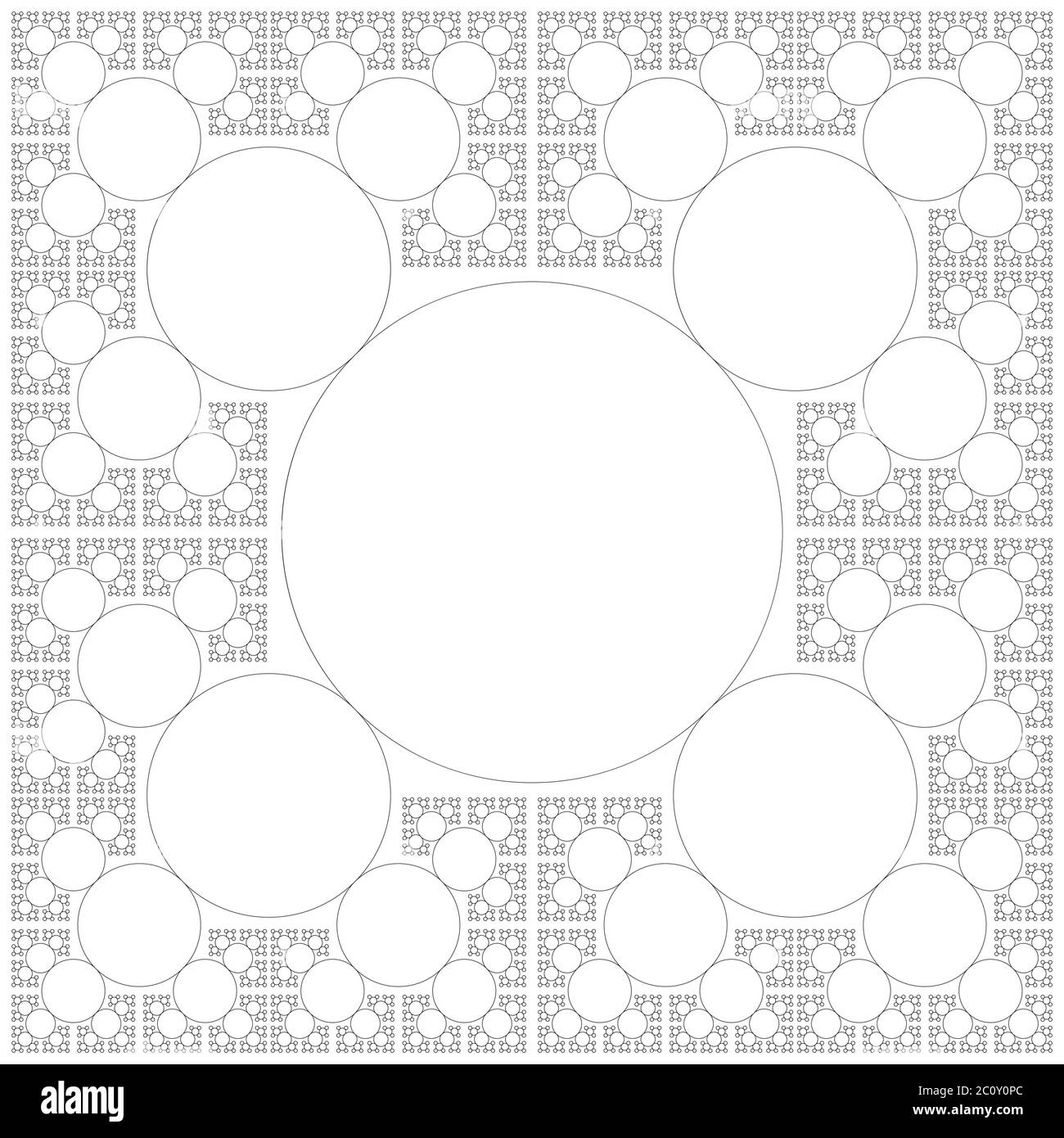 Fractal circle pattern Black and White Stock Photos & Images - Alamy
