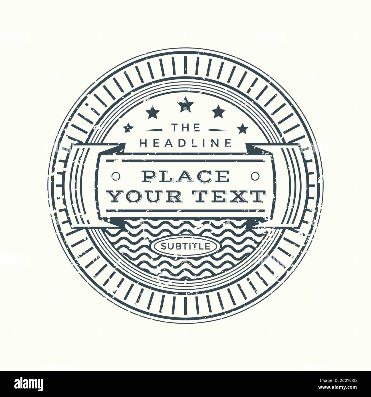 grunge retro monochrome vintage style badge Stock Photo - Alamy