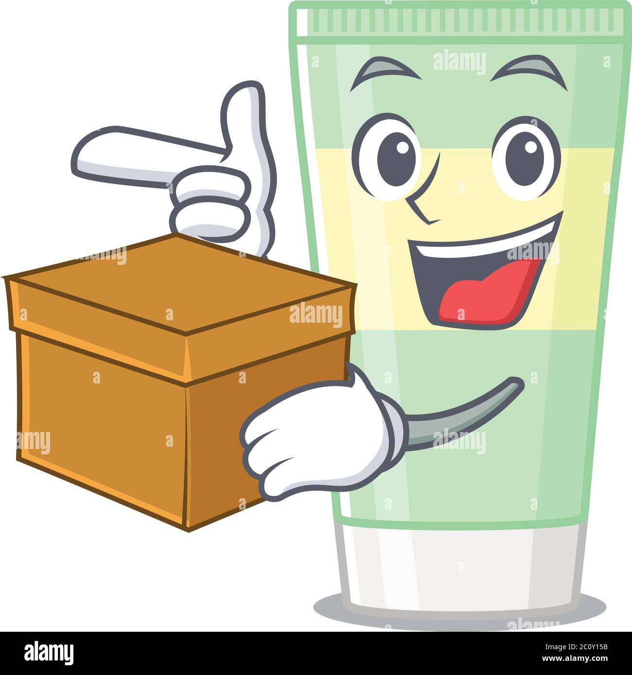 A cheerful cleansing foam cartoon design concept having a box Stock ...
