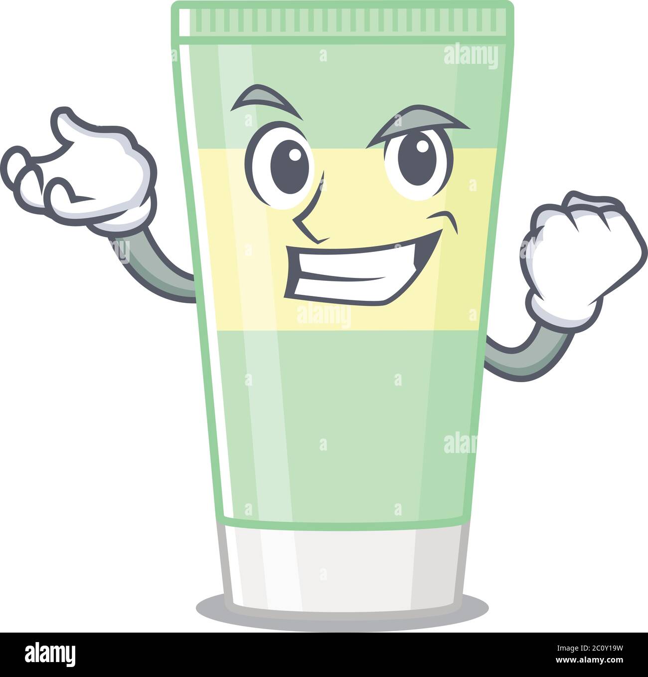 A funny cartoon design concept of cleansing foam with happy face Stock ...
