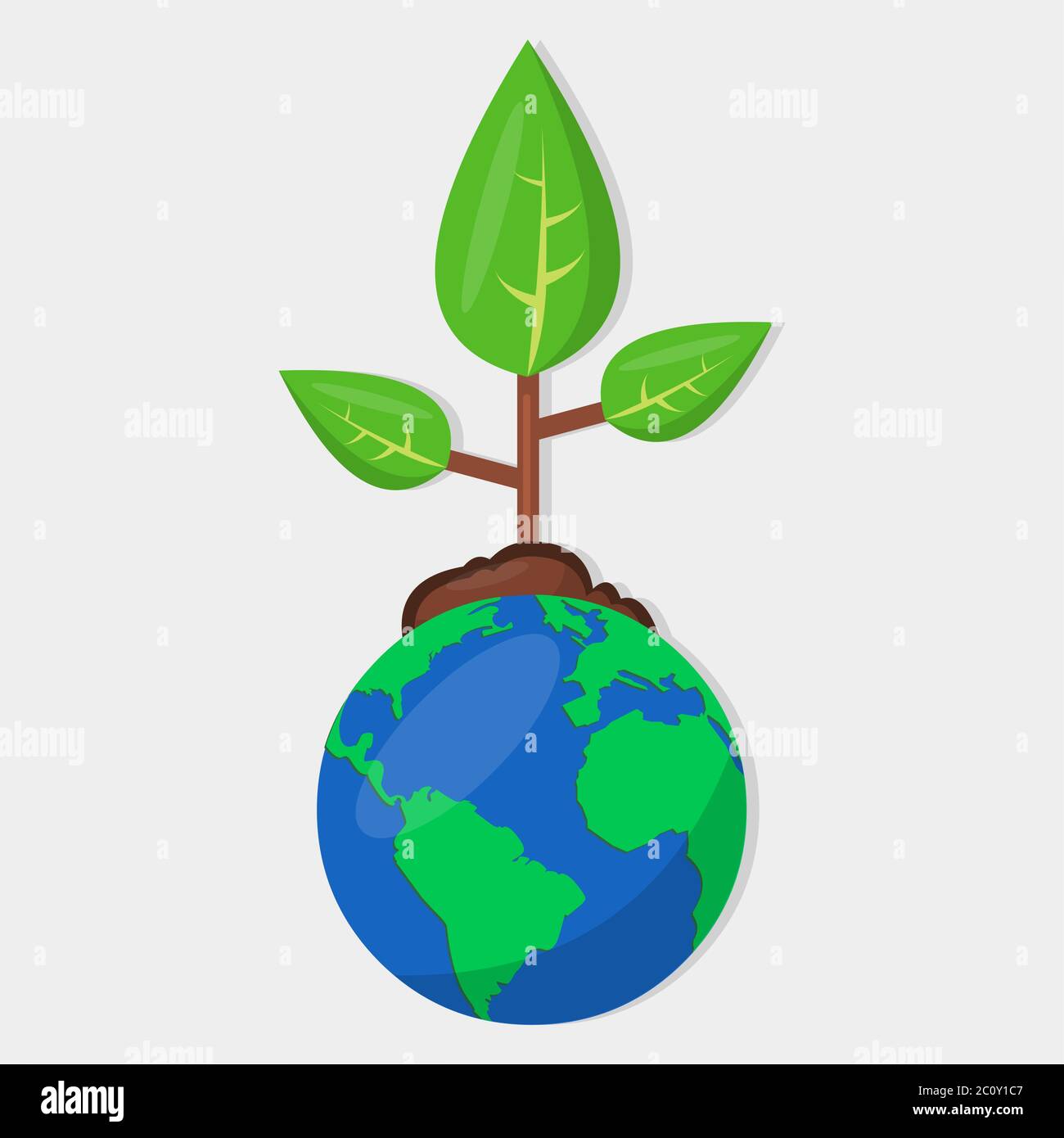tree on globe for the tree planting movement concept vector ...