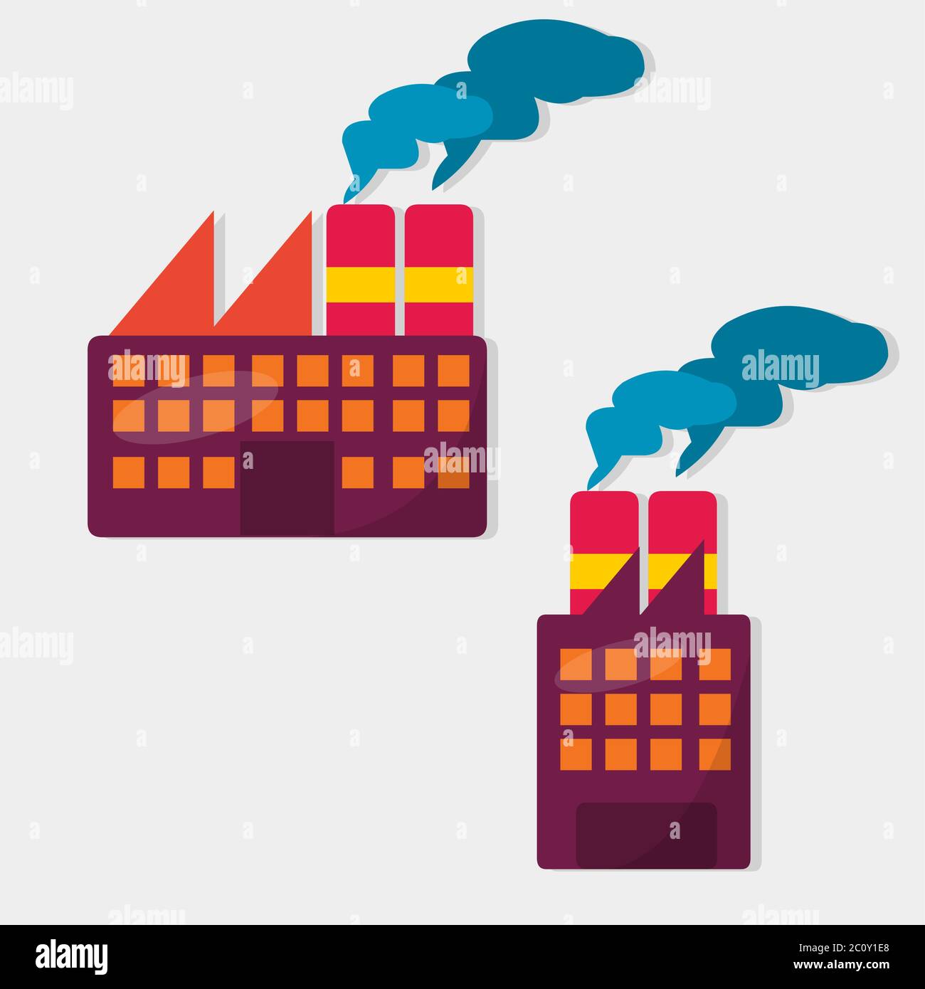 factory with pollution isolated vector illustration Stock Vector Image ...