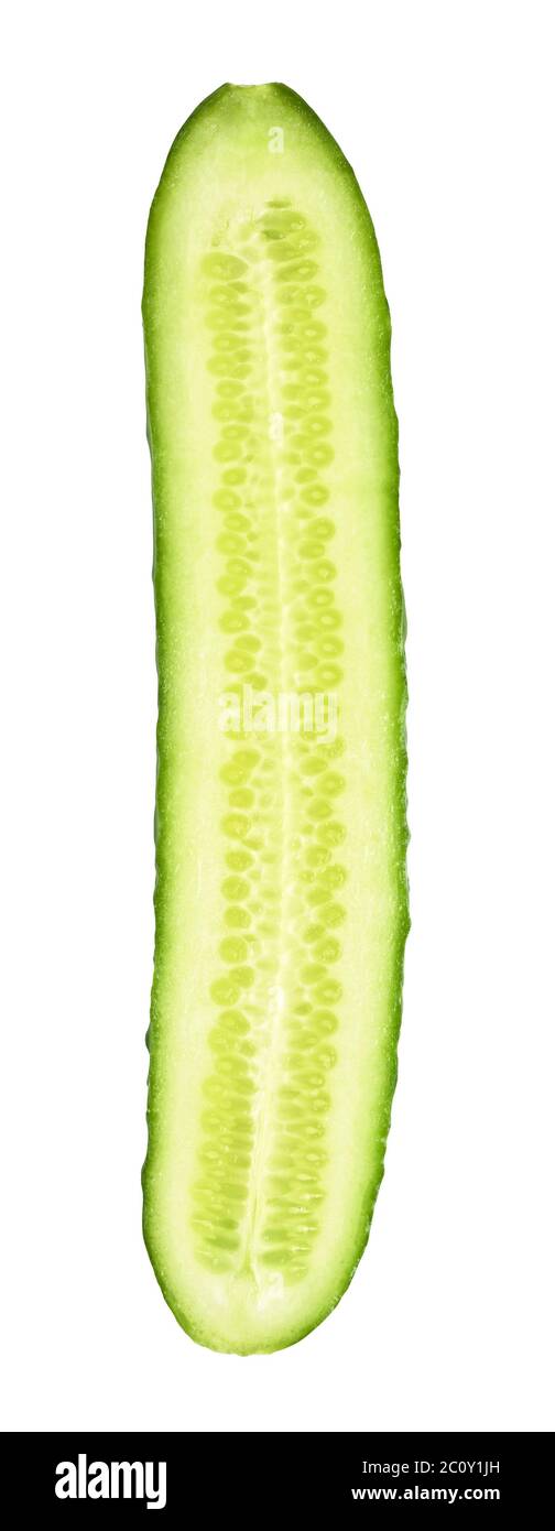 Half Of Long Fresh Cucumber Stock Photo - Alamy