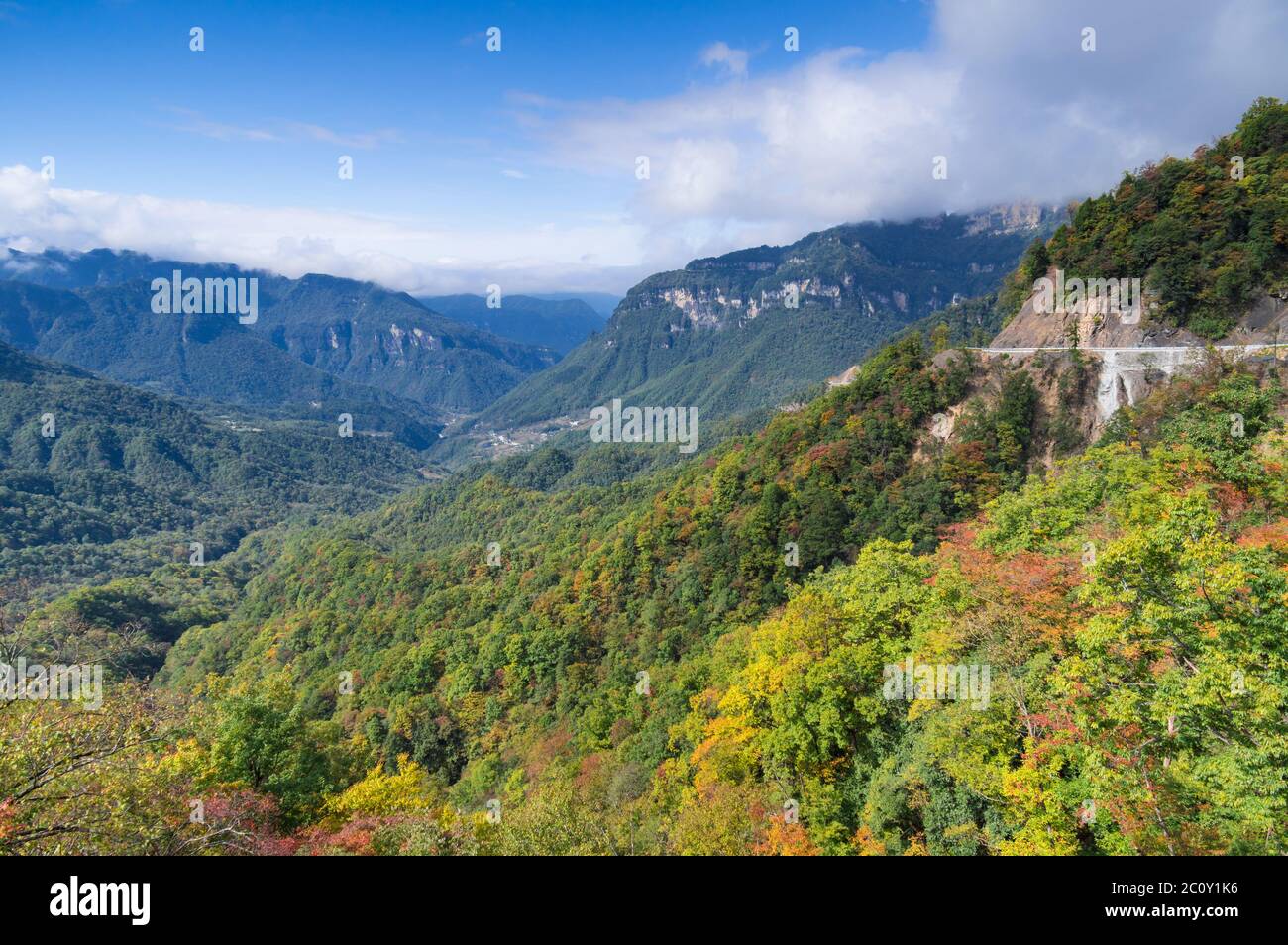 Early autumn scenery of Hubei Shennongjia National Geopark Scenic Area ...