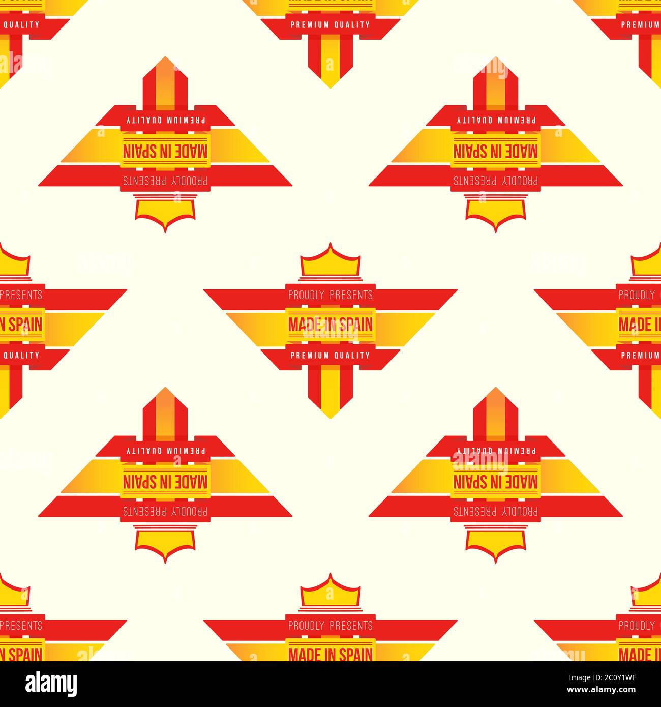made in Spain banner seamless pattern Stock Photo - Alamy