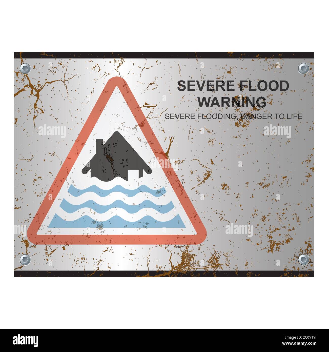 Severe flood warning sign Cut Out Stock Images & Pictures - Alamy