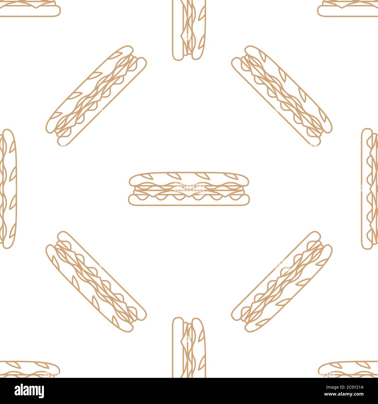 sub sandwich outline seamless pattern Stock Photo - Alamy