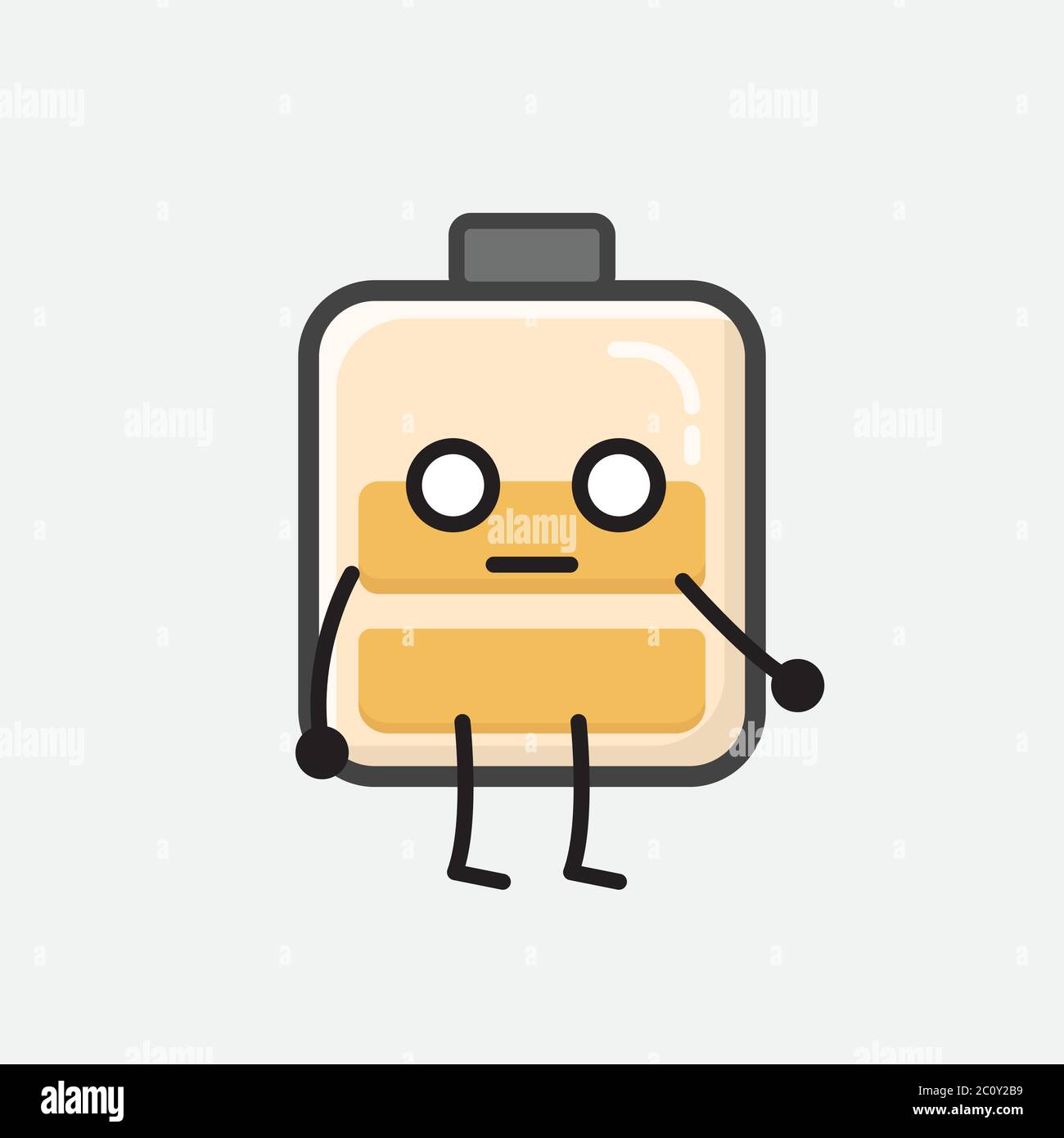 An illustration of Cute Yellow Battery Mascot Vector Character in Flat ...