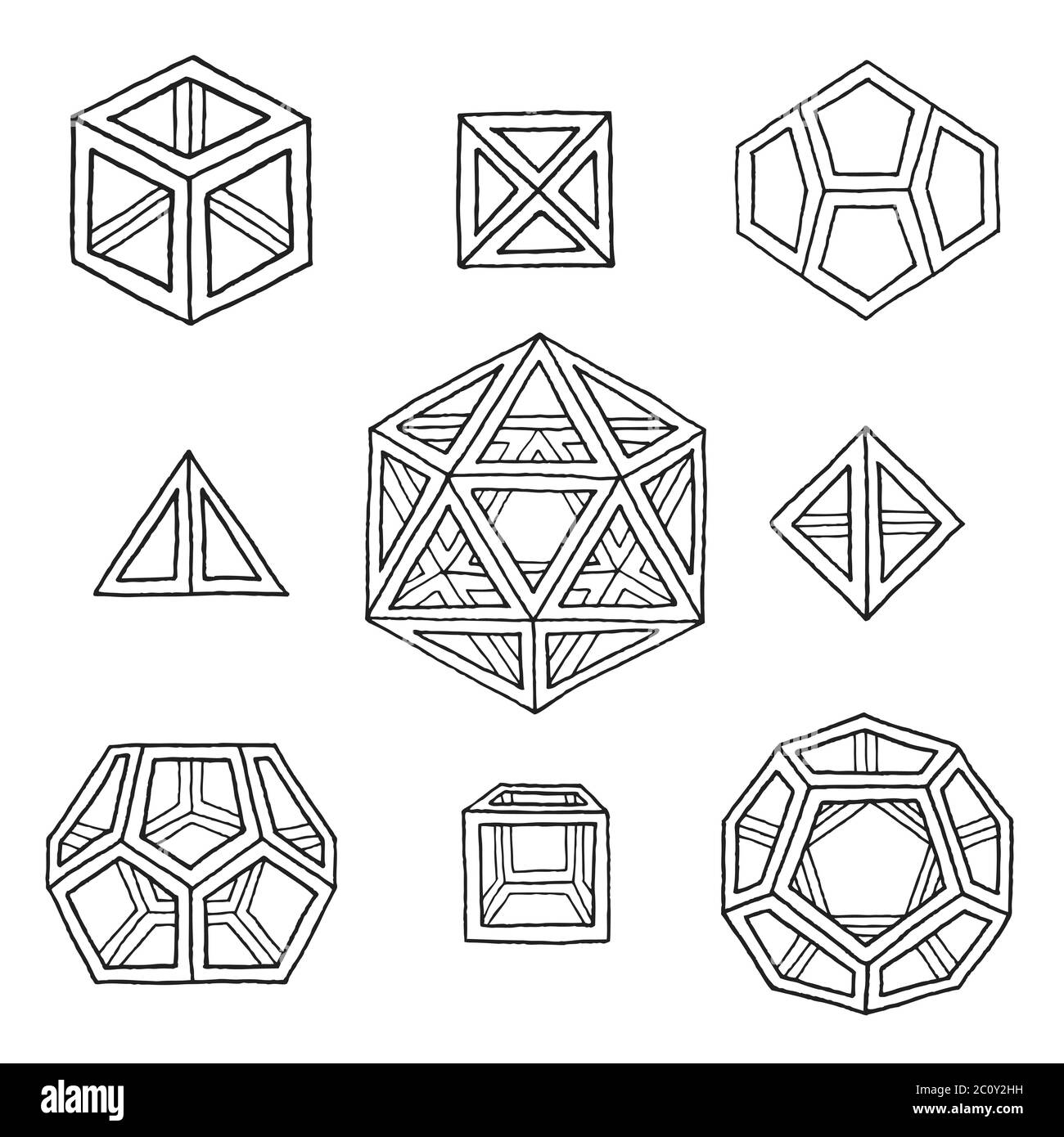 Cube drawn Black and White Stock Photos & Images - Alamy