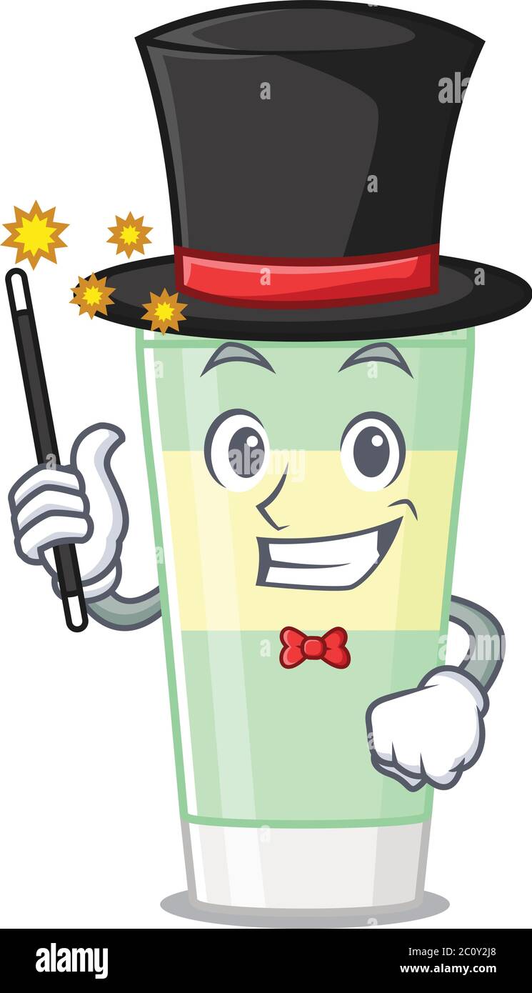 A gorgeous smart Magician of cleansing foam cartoon design style Stock ...