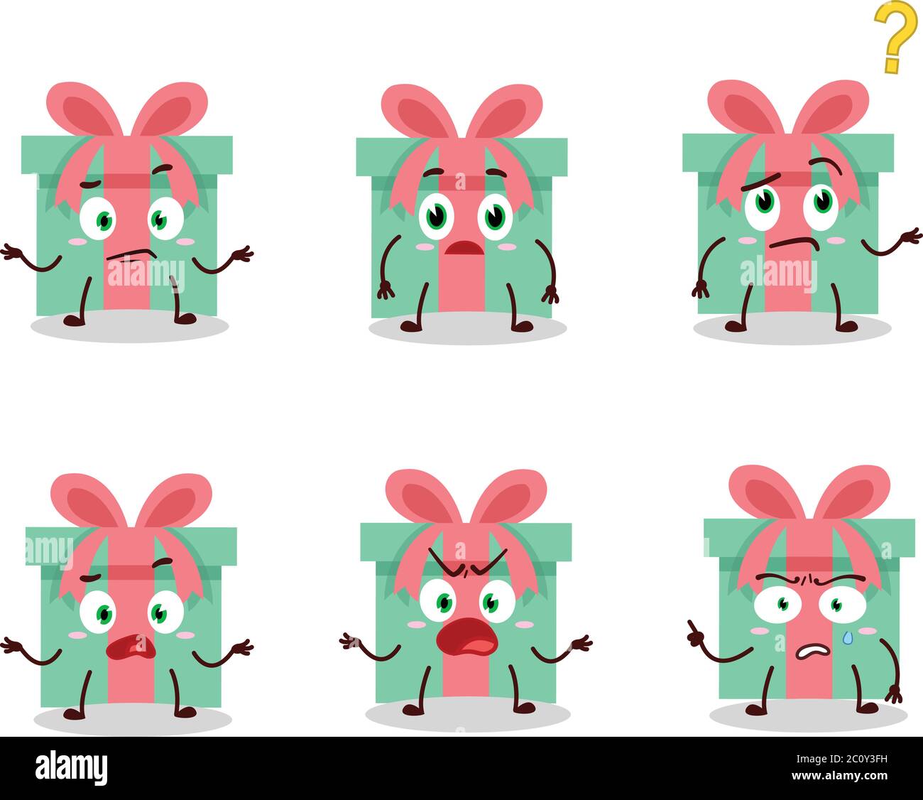 Cartoon character of gift with what expression Stock Vector Image & Art ...