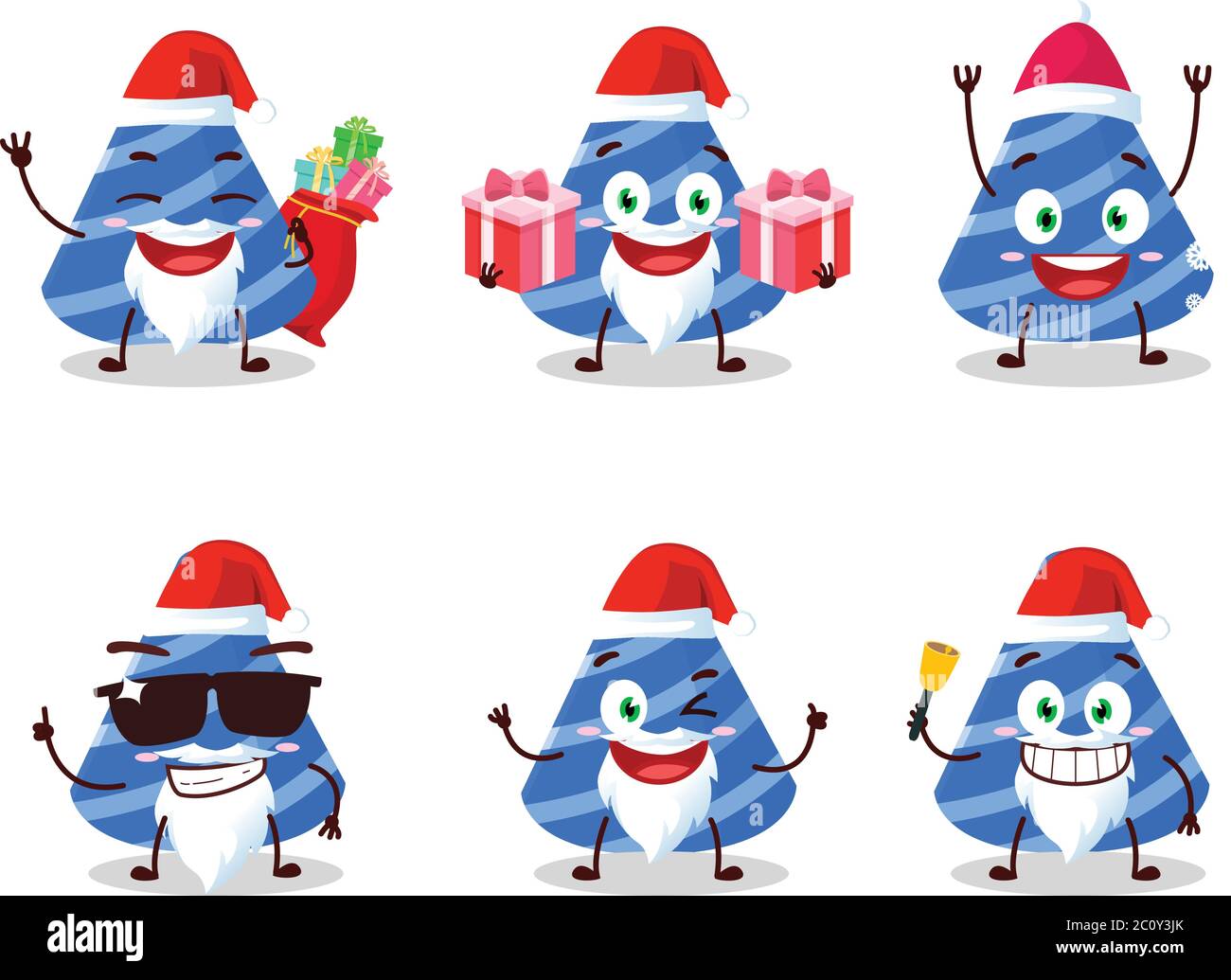 Santa Claus emoticons with party hat cartoon character Stock Vector ...