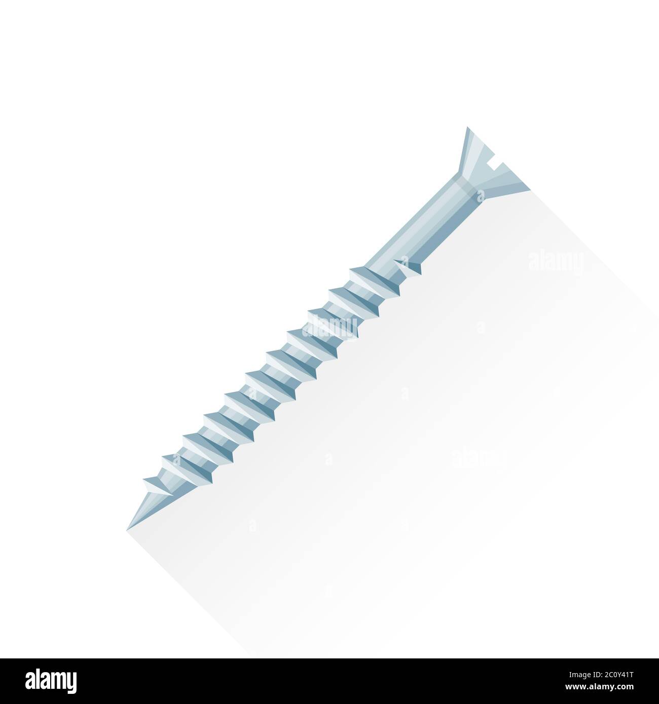 vector flat metal screw illustration icon Stock Photo - Alamy