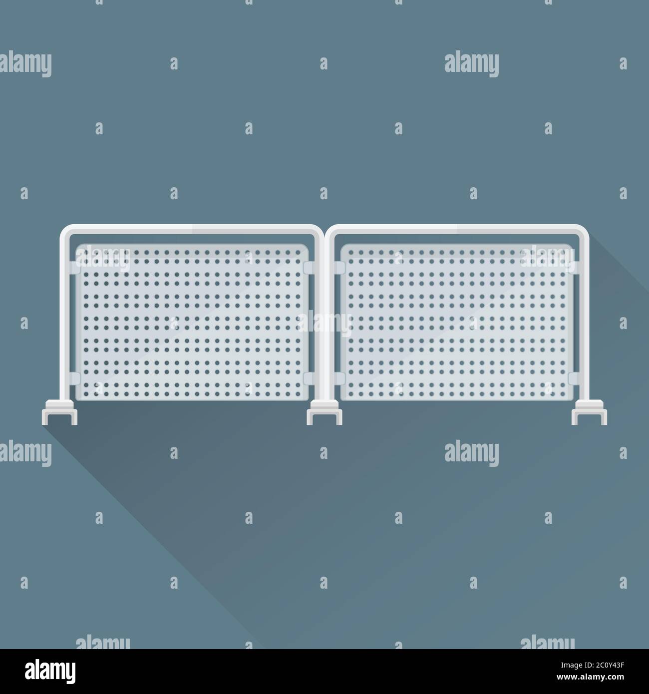vector flat metal event fence illustration icon Stock Photo - Alamy
