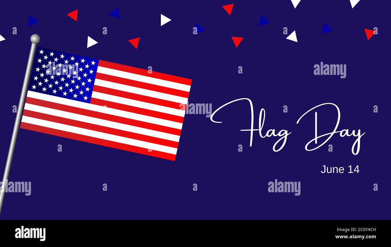 Illustration, banner, poster, card or design with the text flag day ...