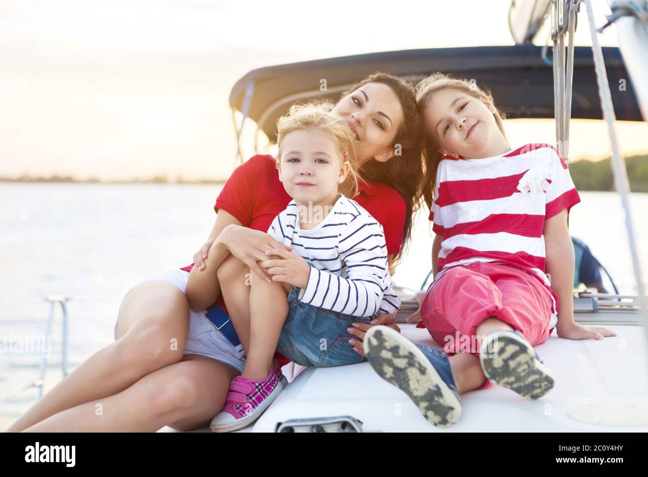 Beautiful happy mother two daughters hi-res stock photography and ...