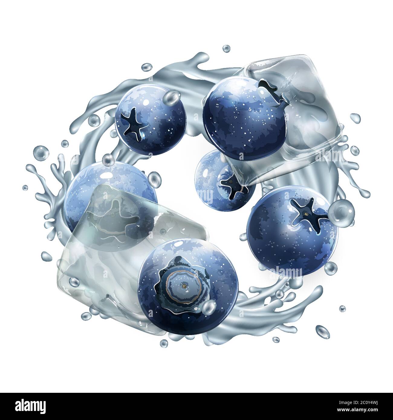 Refreshing water blueberries ice Cut Out Stock Images & Pictures - Alamy