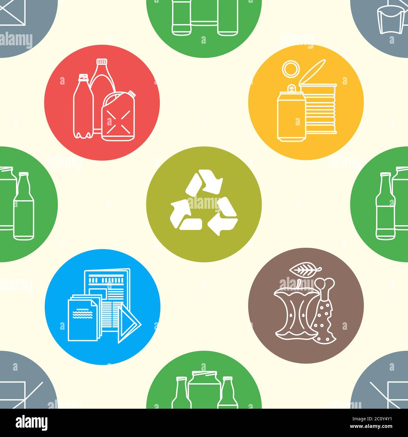vector recycle waste seamless pattern Stock Photo - Alamy