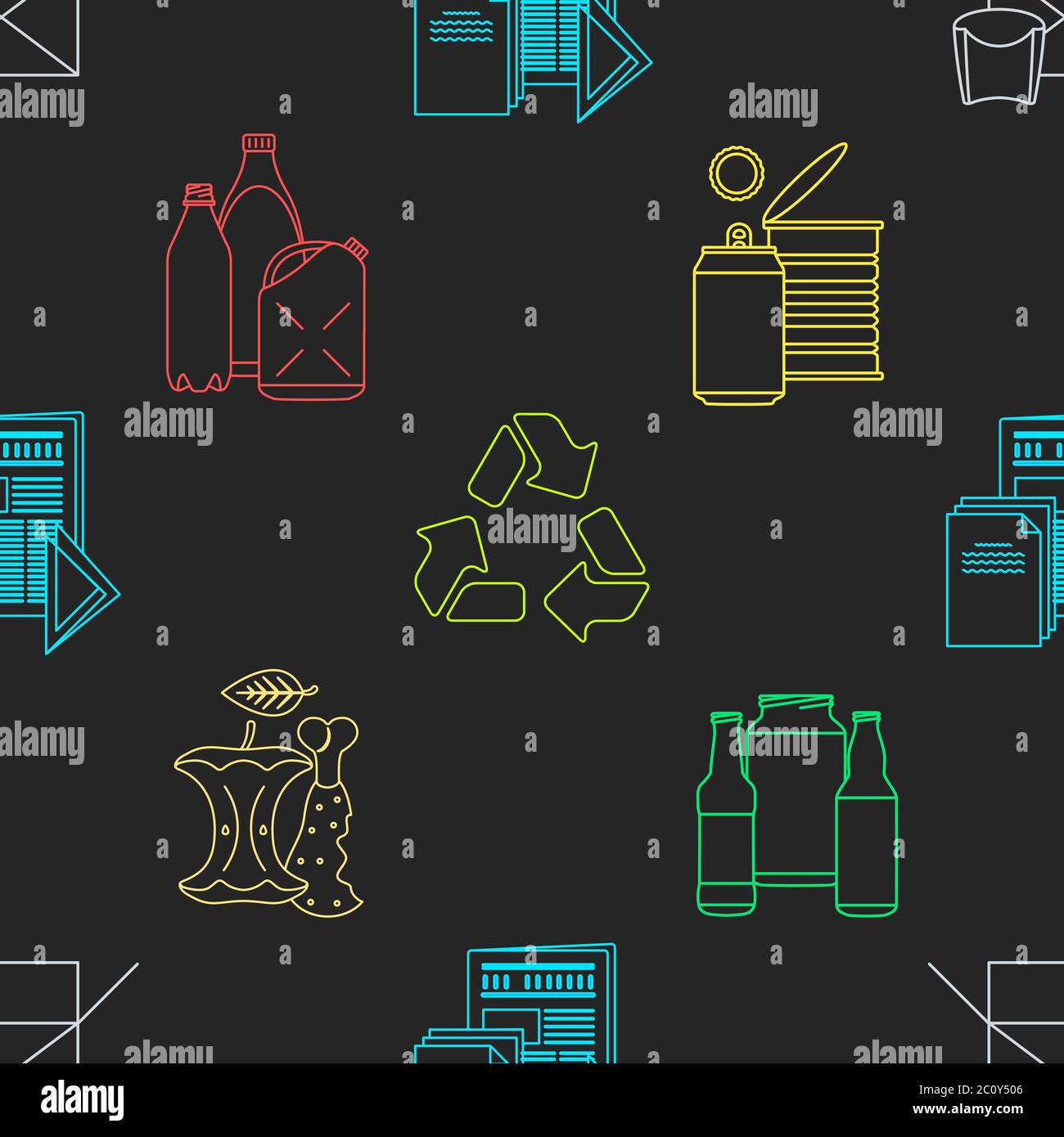 vector recycle waste seamless pattern Stock Photo - Alamy