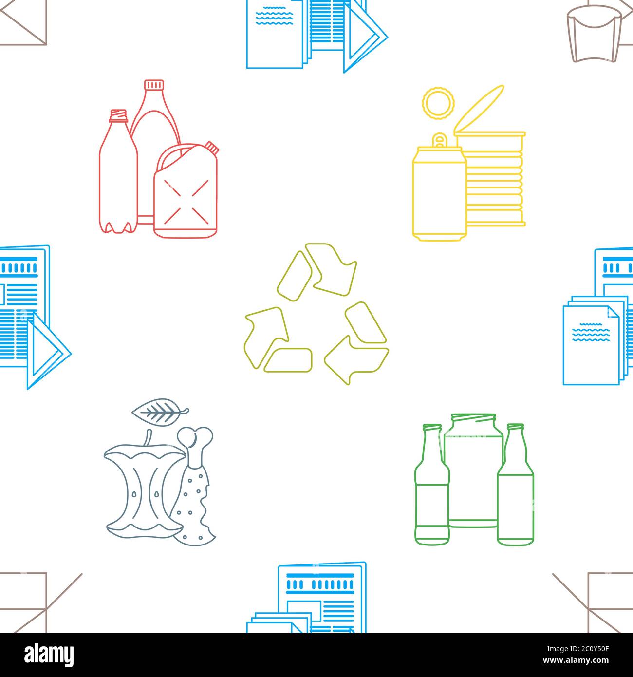 vector recycle waste seamless pattern Stock Photo - Alamy