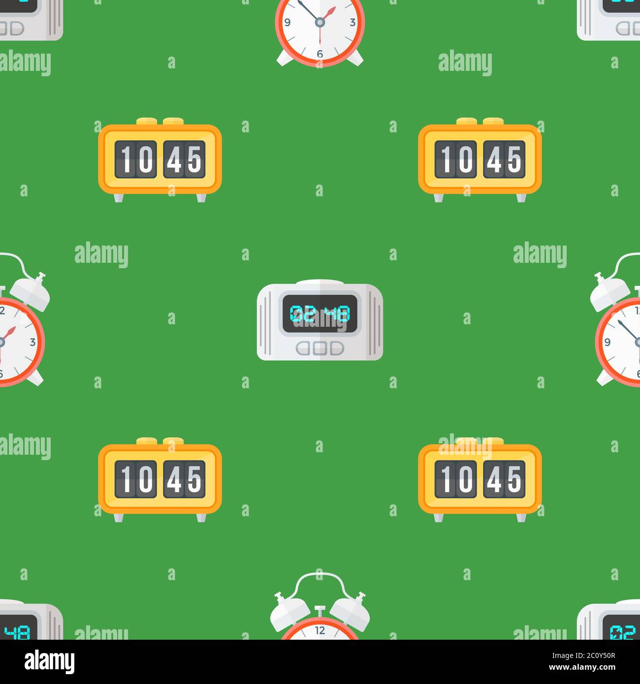 vector clock watches seamless pattern Stock Photo - Alamy