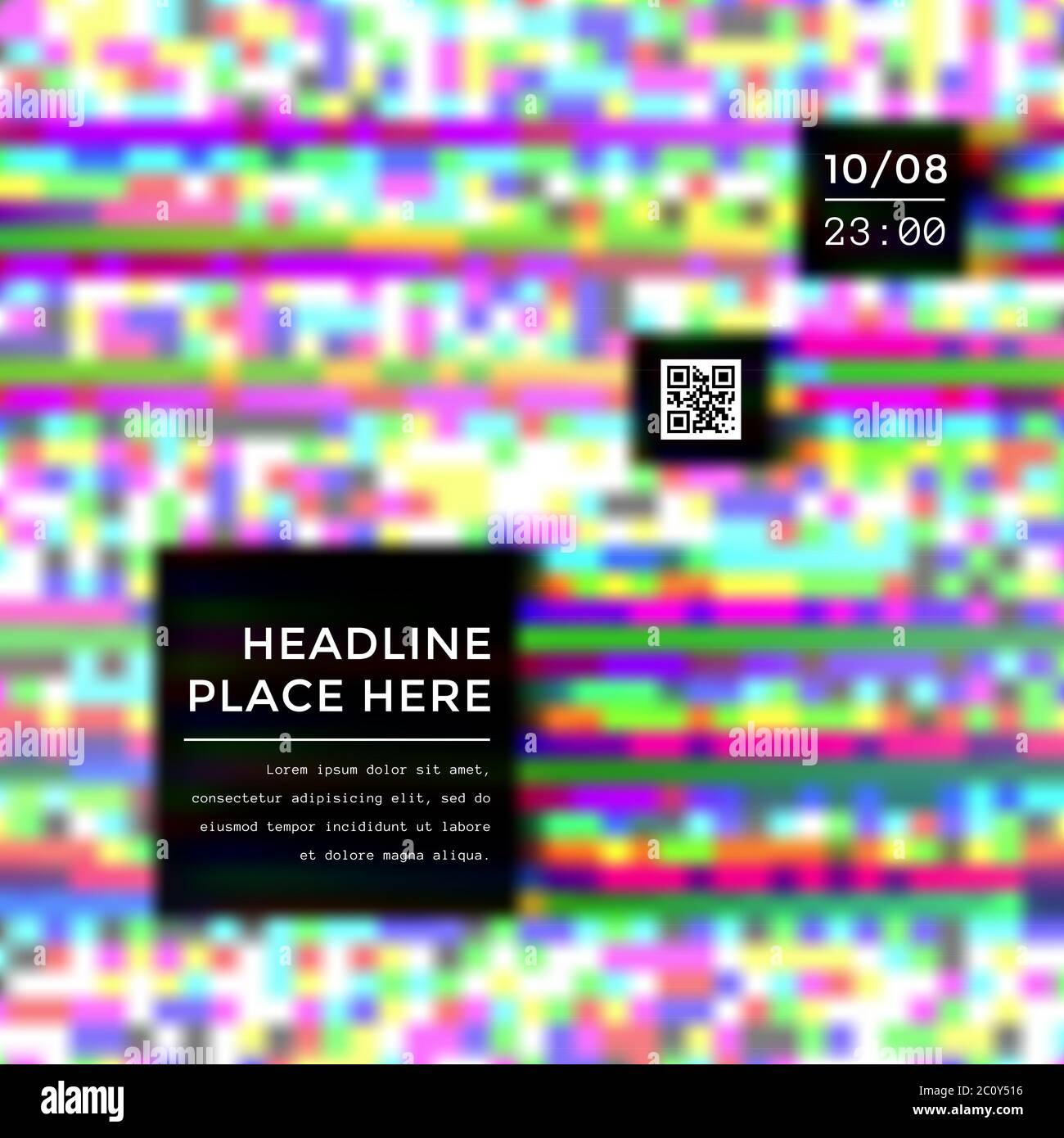 colored glitch design template layout Stock Photo - Alamy
