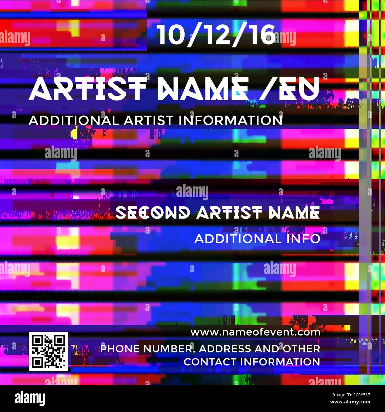 colored glitch design template layout Stock Photo - Alamy