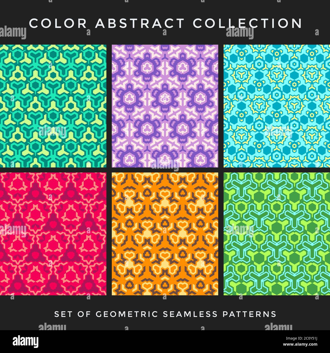 color abstract seamless pattern set Stock Photo - Alamy