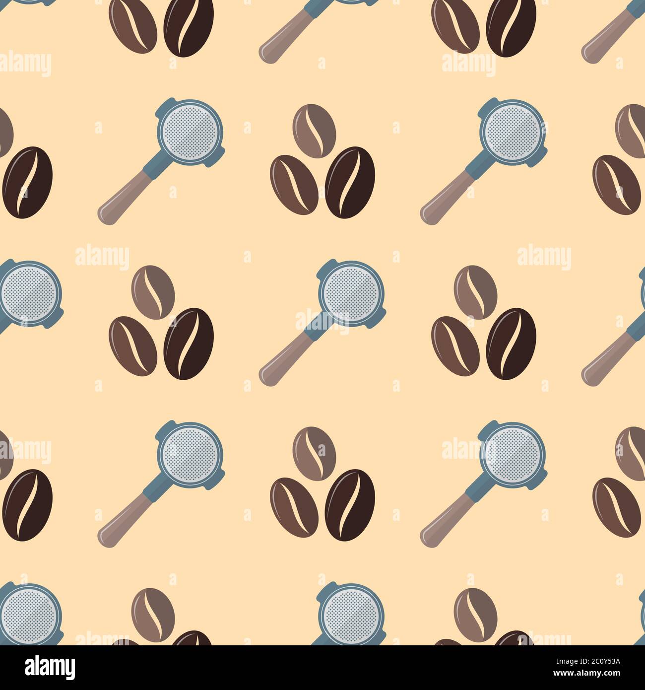 vector coffee barista seamless pattern Stock Photo - Alamy