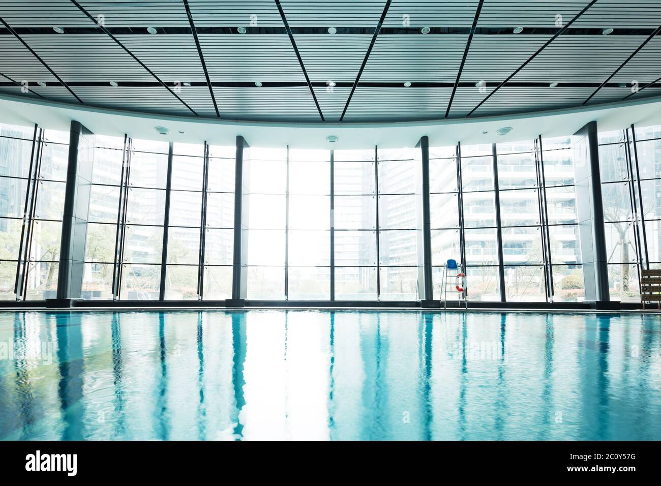 design of swimming pool in modern gym Stock Photo - Alamy
