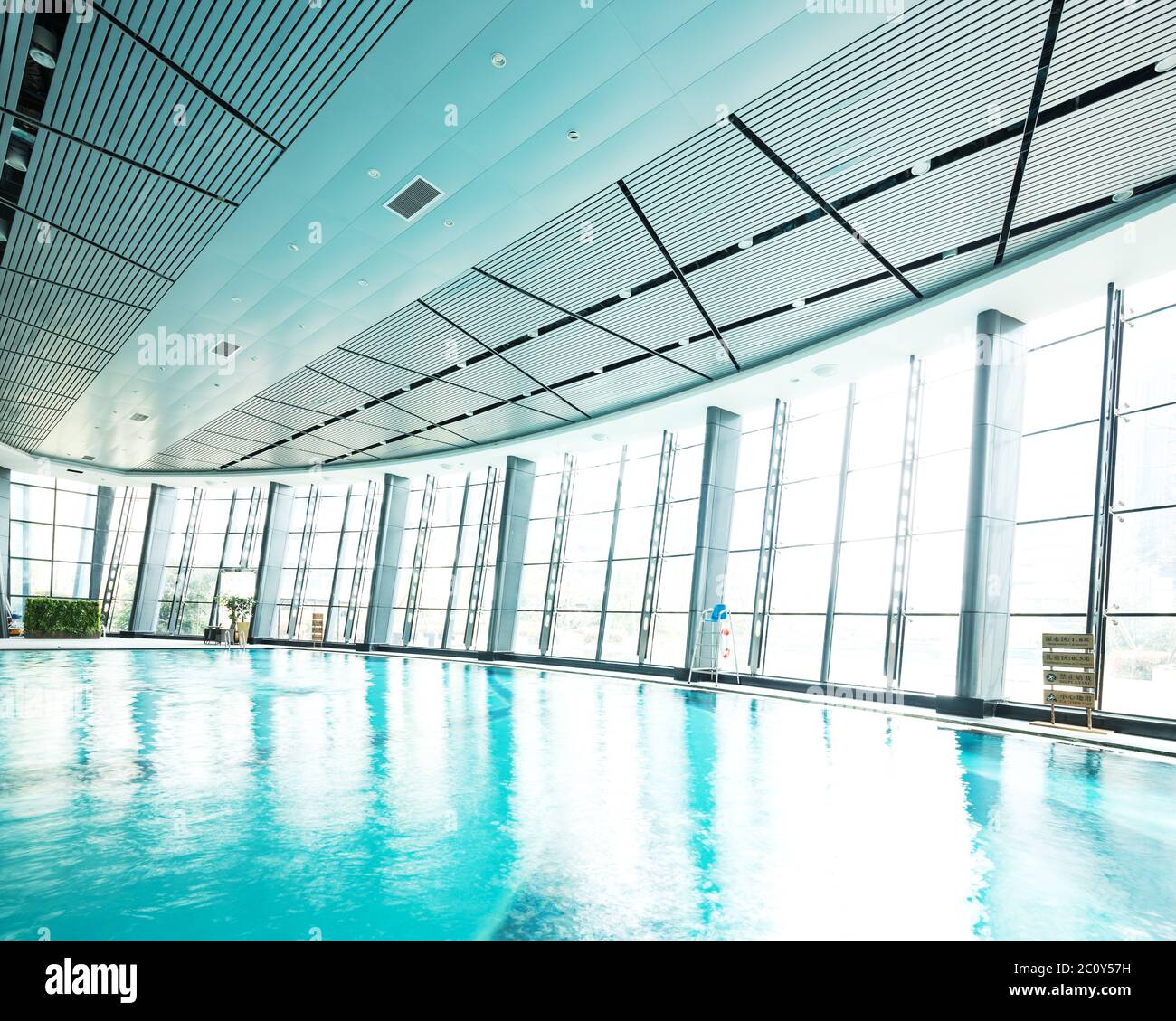 design of swimming pool in modern gym Stock Photo - Alamy