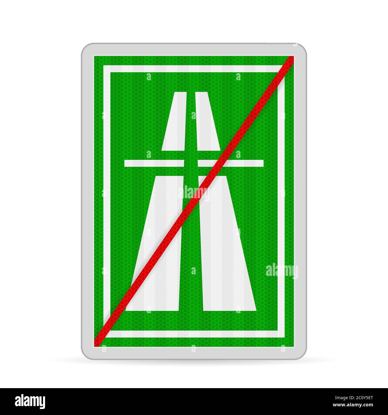 End of highway road sign on a white background. Vector illustration ...