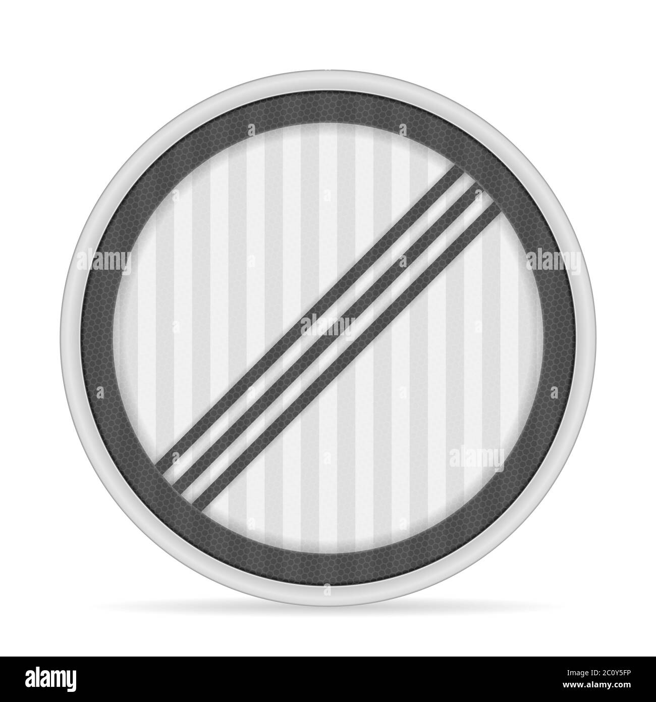 End of all restrictions road sign on a white background. Vector ...