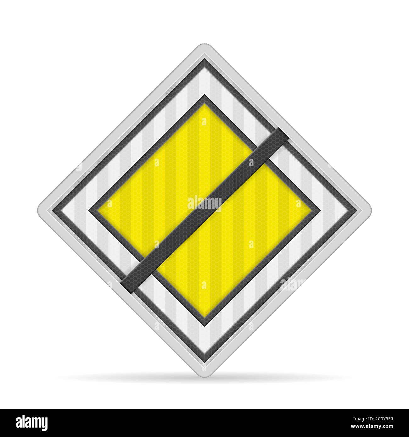 End of priority road sign on a white background. Vector illustration ...