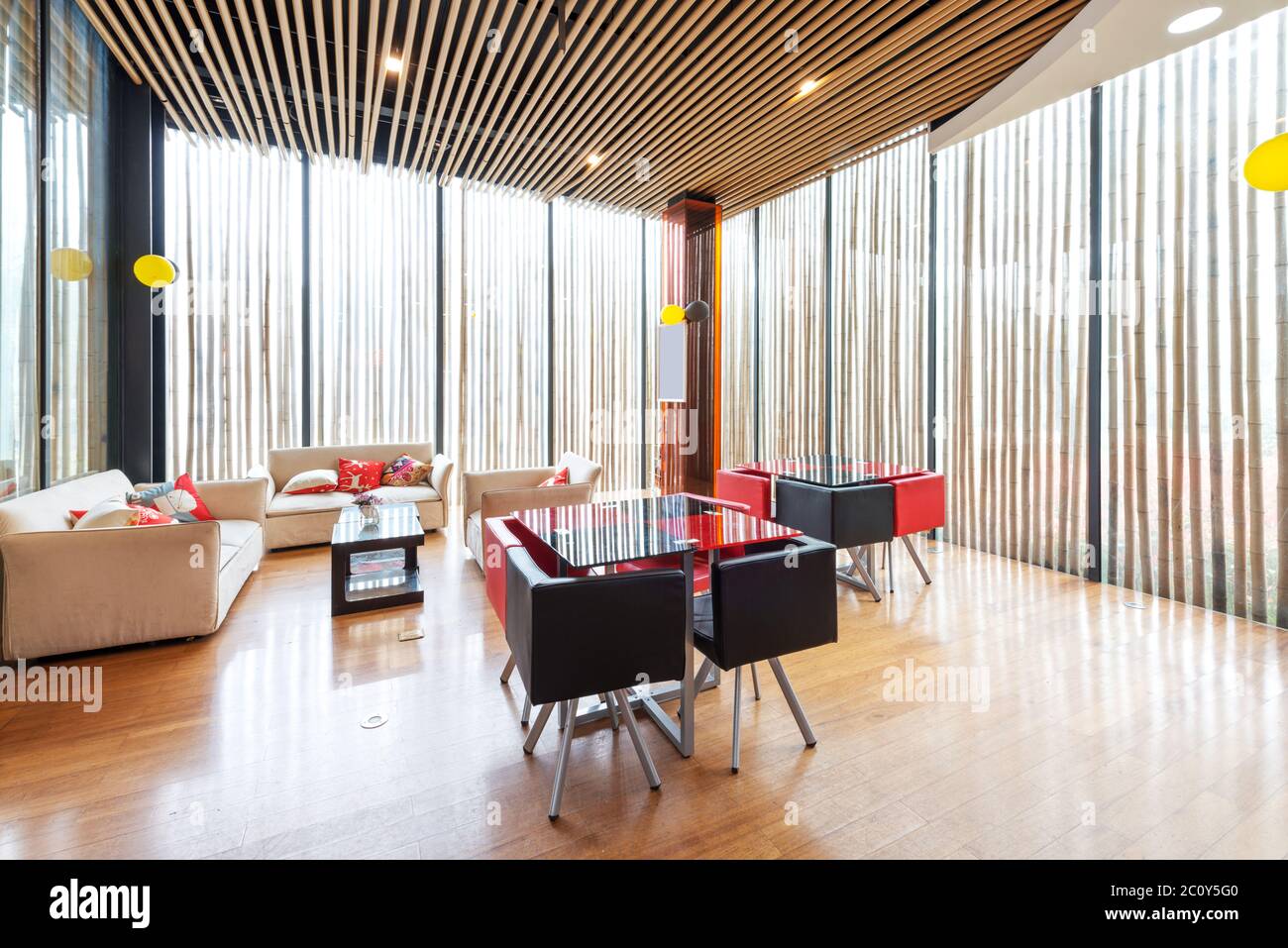 decoration and furniture of reception room in modern gym Stock Photo ...